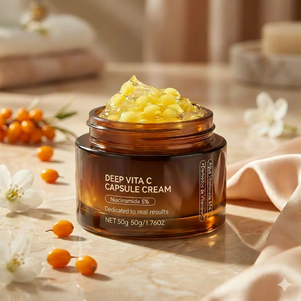 Crema de Perlas Gold: Vitamina C Hidratante y Anti-Manchas